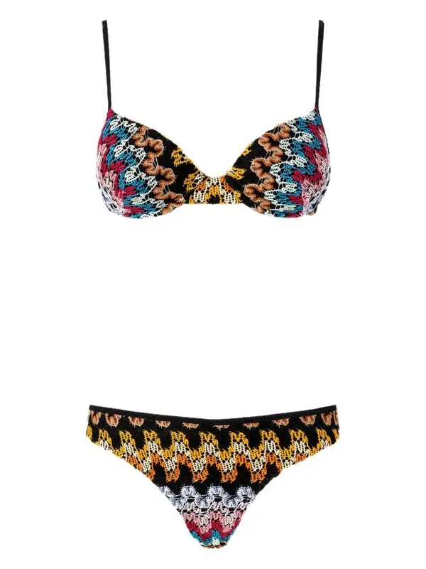 Missoni Zigzag-knit Bikini Set - Black