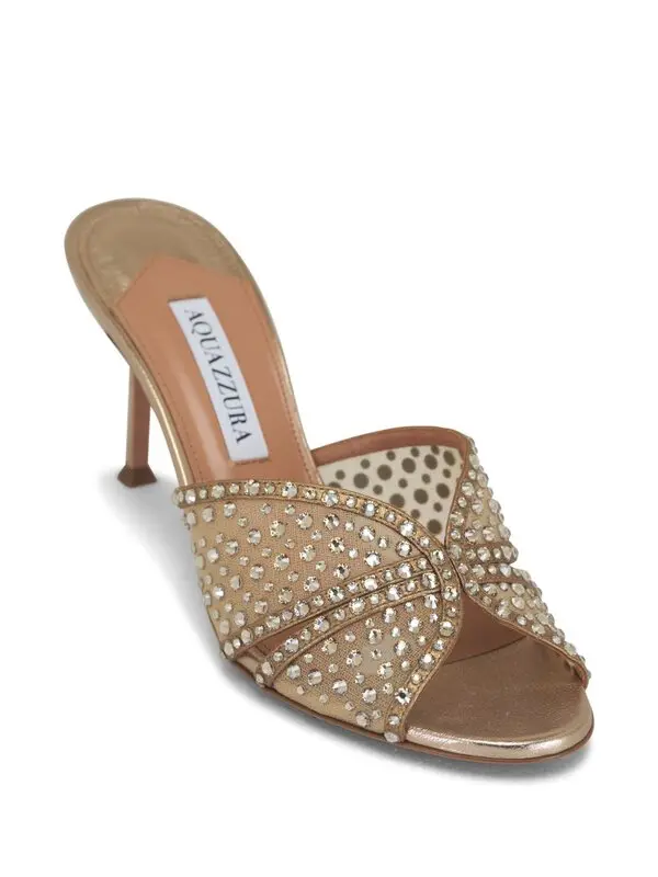 AQUAZZURA 75mm Lover Mules - Neutrals