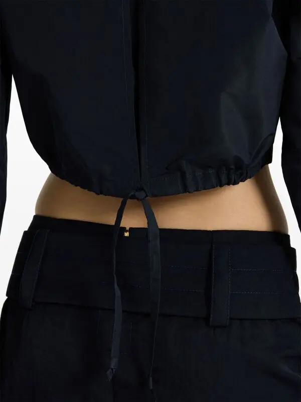 PATOU Cropped Faille Safari Shirt - Blue