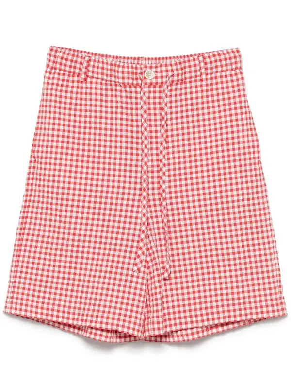 Marni Gingham Seersucker Shorts - Red