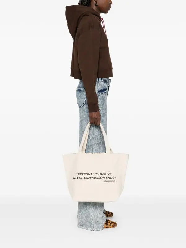Karl Lagerfeld Printed Cotton Tote Bag