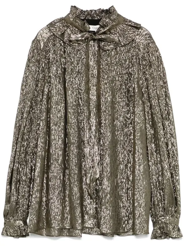 Chloé Lamé-effect Blouse - Black