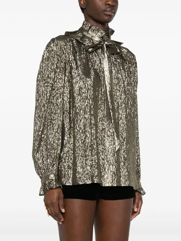 Chloé Lamé-effect Blouse - Black
