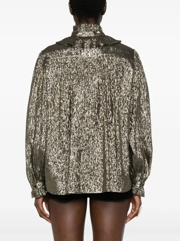 Chloé Lamé-effect Blouse - Black
