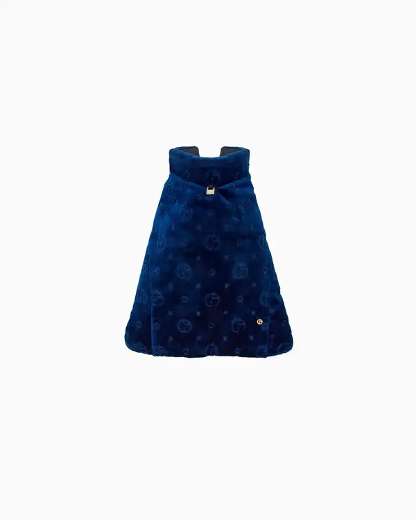 Giorgio Armani Poldo X Coat In Monogram Jacquard Velvet - Blue