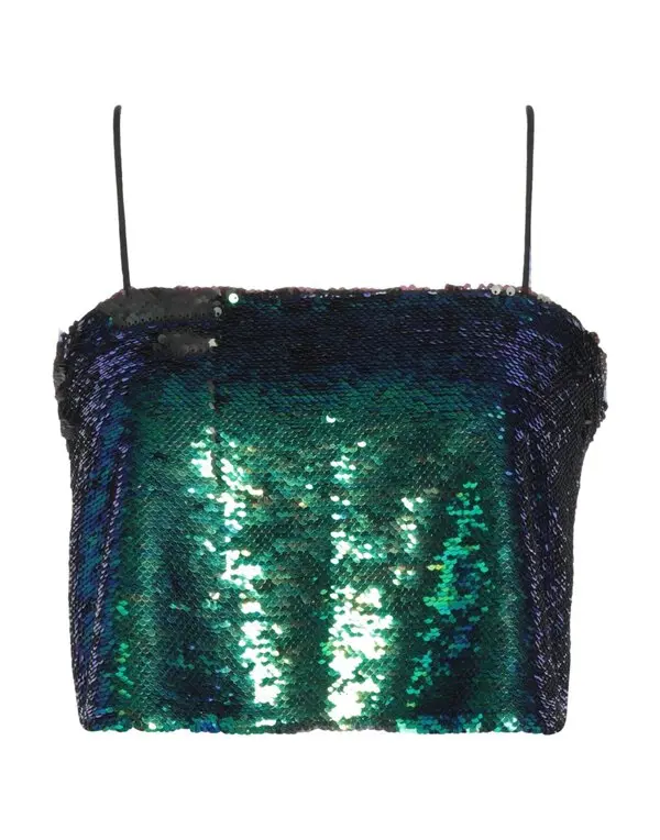 Pinko Sequin-embellished Crop Top - Emerald Green