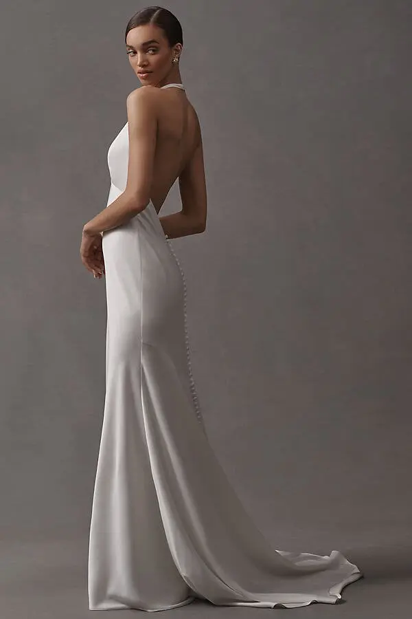 Jenny Yoo Jennifer Plunge Wedding Gown - Ivory | Editorialist