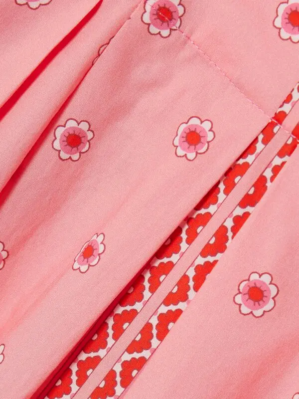 Etro Pleated Printed Cotton-blend Poplin Midi Shirt Dress - Pink