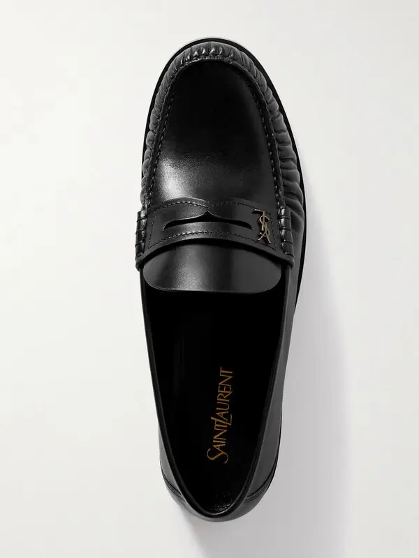 Saint Laurent Glossed-leather Loafers - Black