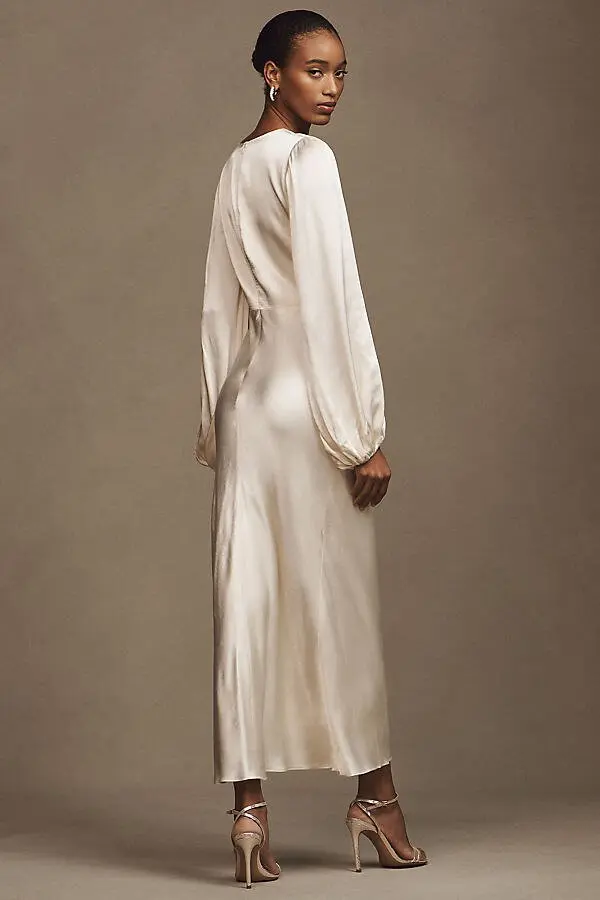 slim fit dress slacks La Lune Bias Cowl Midi Dress – The Dress Room