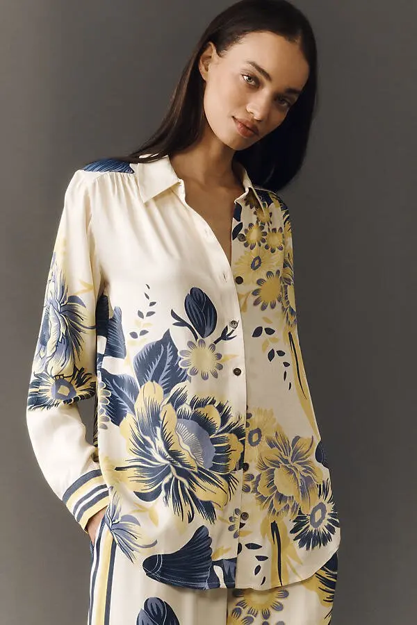 CONDITIONS APPLY Floral Long-sleeve Blouse - Yellow Floral