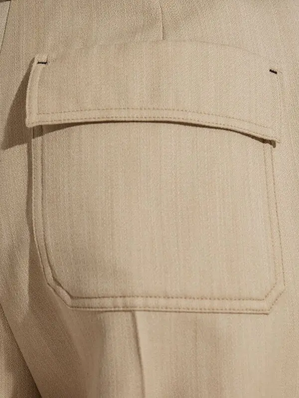 Victoria Beckham Maxi Turn-up Trousers - Neutrals