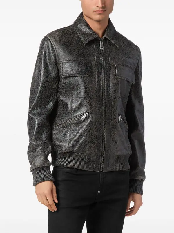 Philipp Plein Coster Bomber Jacket - Grey