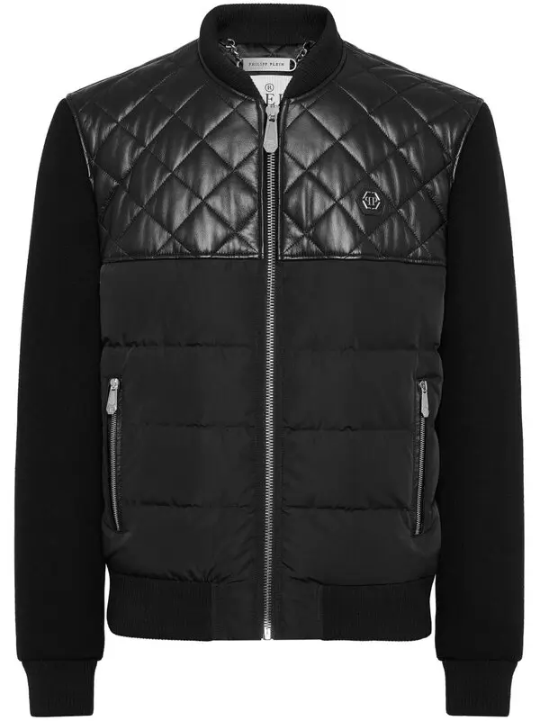 Philipp Plein Leather Bomber Jacket