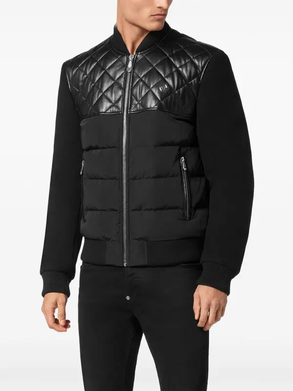 Philipp Plein Leather Bomber Jacket