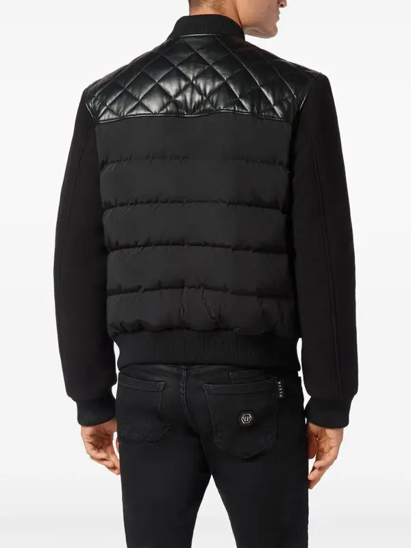 Philipp Plein Leather Bomber Jacket