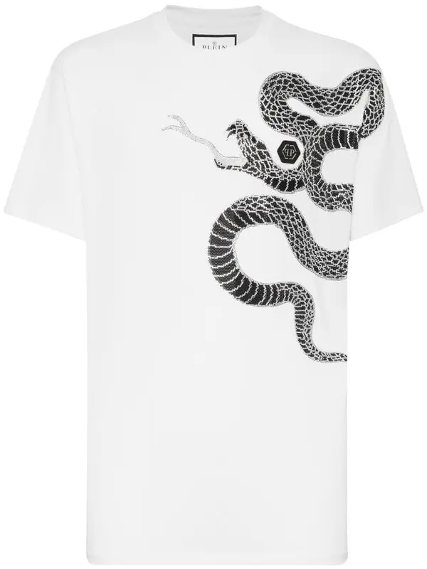 Philipp Plein Snake-embellished T-shirt - White