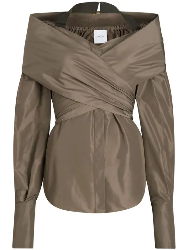 PATOU Wrap Blouse - Brown