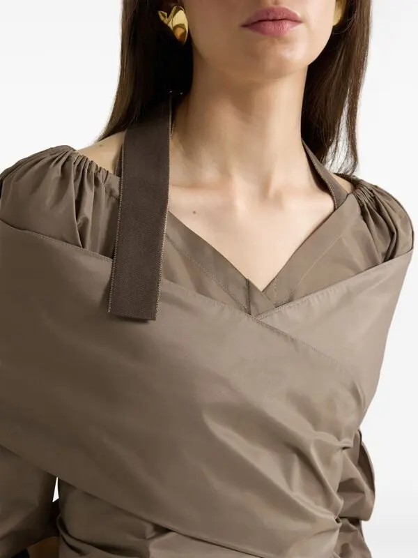 PATOU Wrap Blouse - Brown