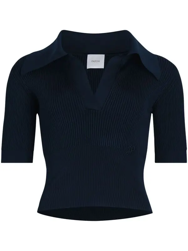 PATOU Knitted Polo Top - Blue