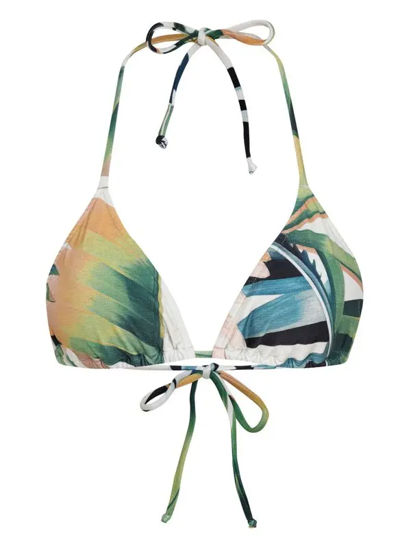 LYGIA & NANNY Floral-print Bikini Top - Green