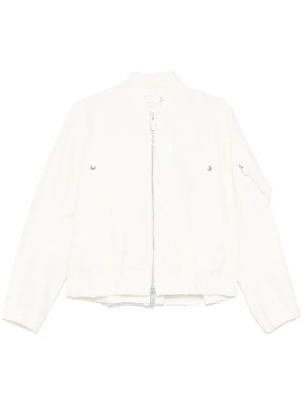 Sacai Suiting Bonding Bomber Jacket - White
