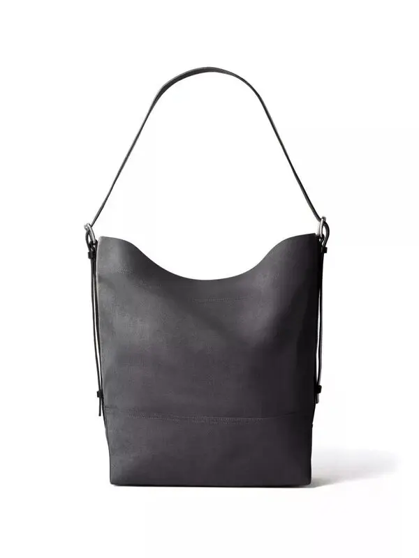 LEMAIRE Belted Tote Bag In Cotton Canvas - Grey