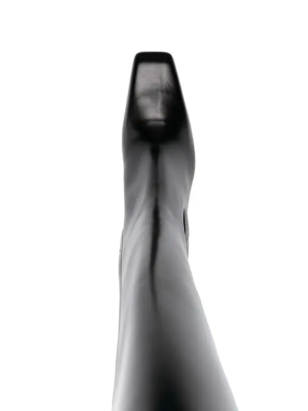 Prada Block-heel Leather Boots - Black