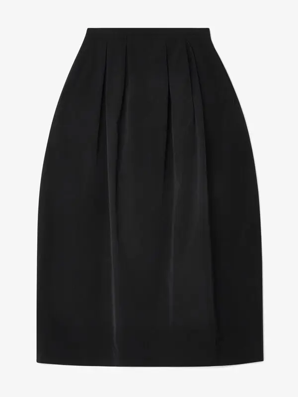 HOUSE OF DAGMAR Curved Pleated Ankle-length Skirt - Black