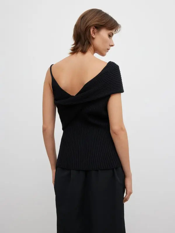 HOUSE OF DAGMAR Draped Knit Top