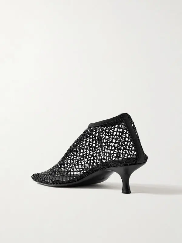 Christopher Esber Minette Crystal-embellished Mesh Pumps - Gray