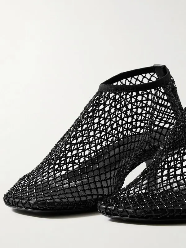 Christopher Esber Minette Crystal-embellished Mesh Pumps - Gray