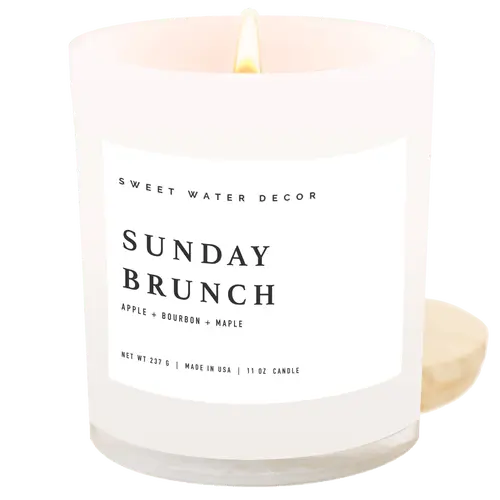 SWEET WATER DECOR 11oz White Jar Candlesweet Scents - Sunday Brunch