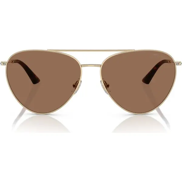 JIMMY CHOO 60mm Pilot Sunglasses - Brown Gold