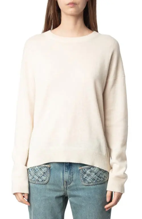 Zadig&Voltaire Cici Star Patch Cashmere Sweater - Ecru