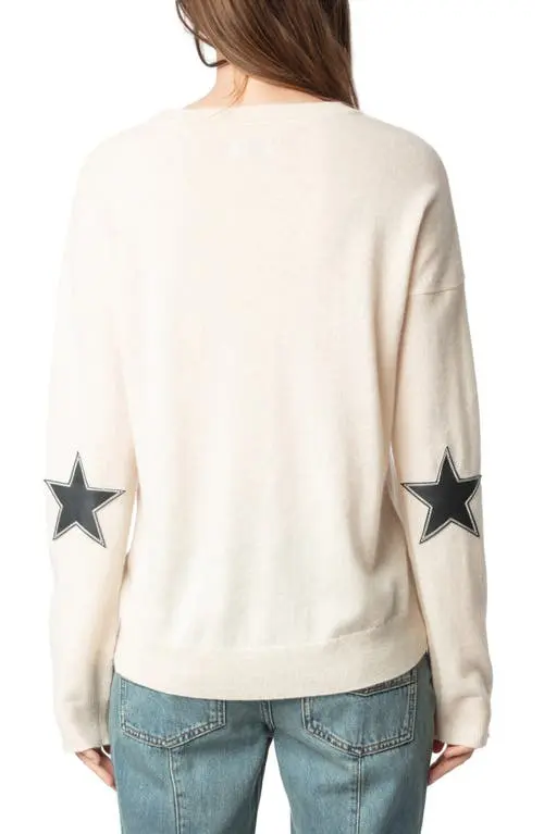 Zadig&Voltaire Cici Star Patch Cashmere Sweater - Ecru