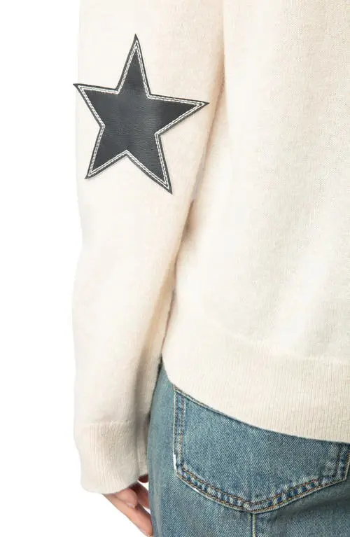 Zadig&Voltaire Cici Star Patch Cashmere Sweater - Ecru