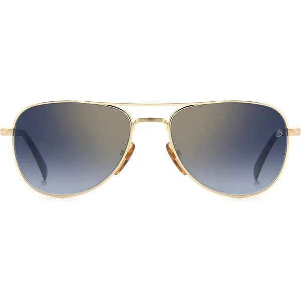 DB EYEWEAR BY DAVID BECKHAM 56mm Pilot Sunglasses - Gold Black/ Blsf Gdsp