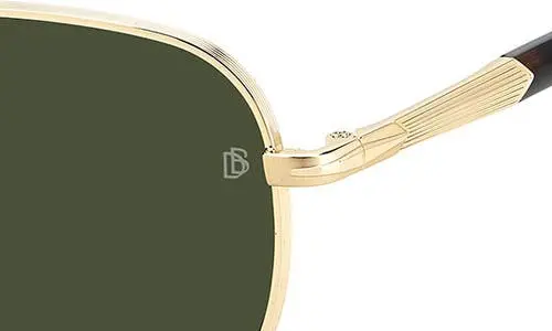DB EYEWEAR BY DAVID BECKHAM 56mm Pilot Sunglasses - Gold Havana/ Green