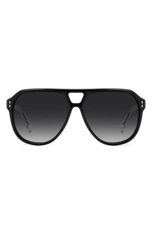 Isabel Marant 60mm Gradient Pilot Sunglasses - Black/dark Grey Sf