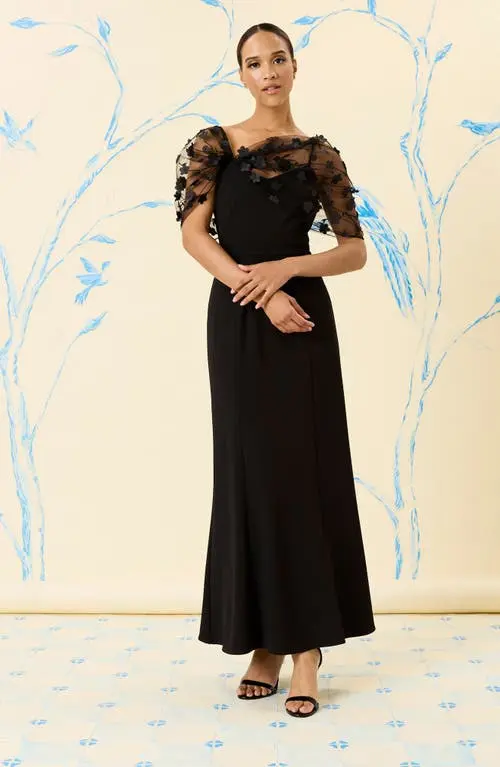 green emerald velvet dress Maggy London Floral Velvet Midi Dress in Raisin/Wine/Olive at Nordstrom Rack, Size 4 main image 0