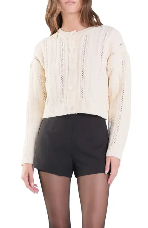 Endless Rose Cable Stitch Cardigan - Cream