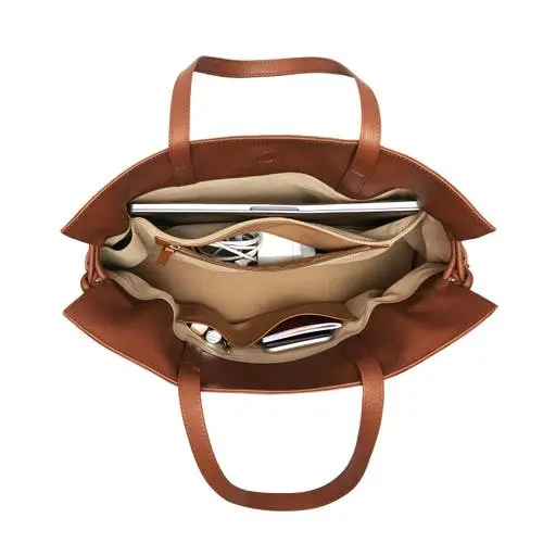 ESIN AKAN Emma Leather Tote Bag - Nutshell