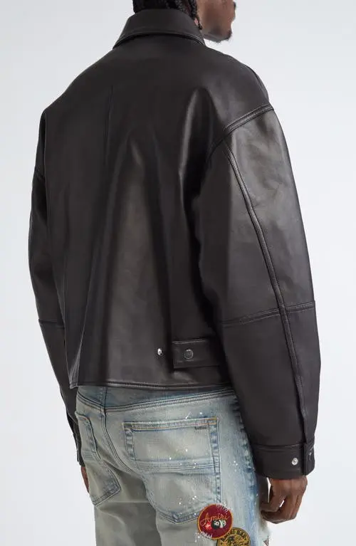 Amiri Ma Quad Embossed Leather Work Jacket