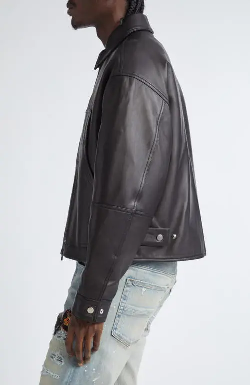 Amiri Ma Quad Embossed Leather Work Jacket