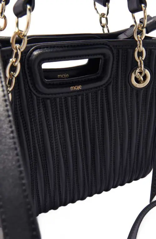 Maje Mini Quilted Leather Tote Bag