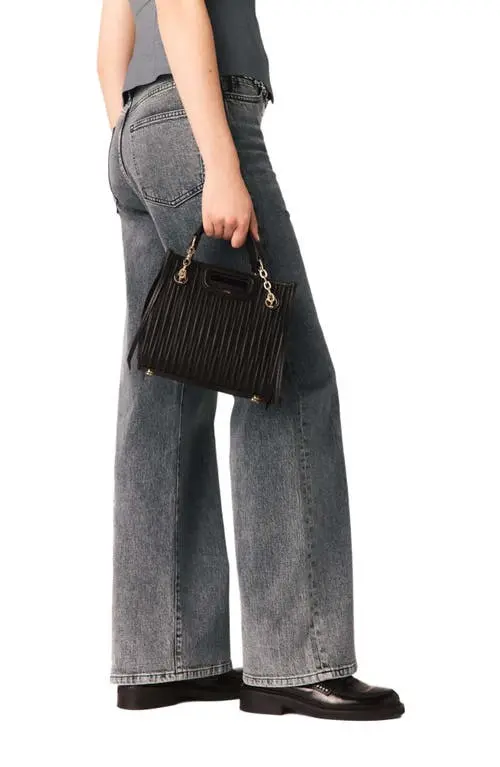 Maje Mini Quilted Leather Tote Bag