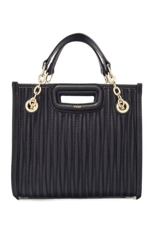 Maje Mini Quilted Leather Tote Bag