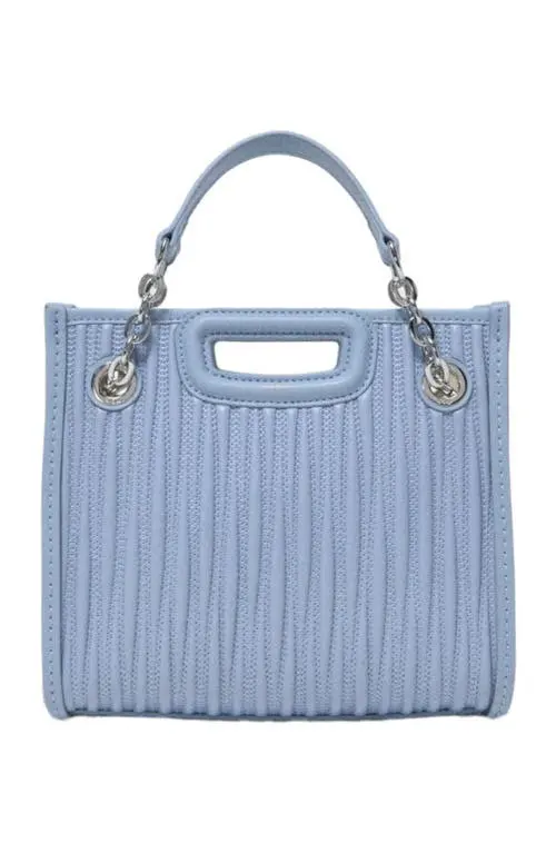 Maje Mini Quilted Leather Tote Bag - Blue Sky
