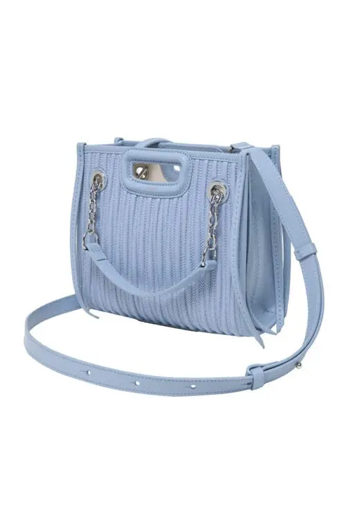 Maje Mini Quilted Leather Tote Bag - Blue Sky
